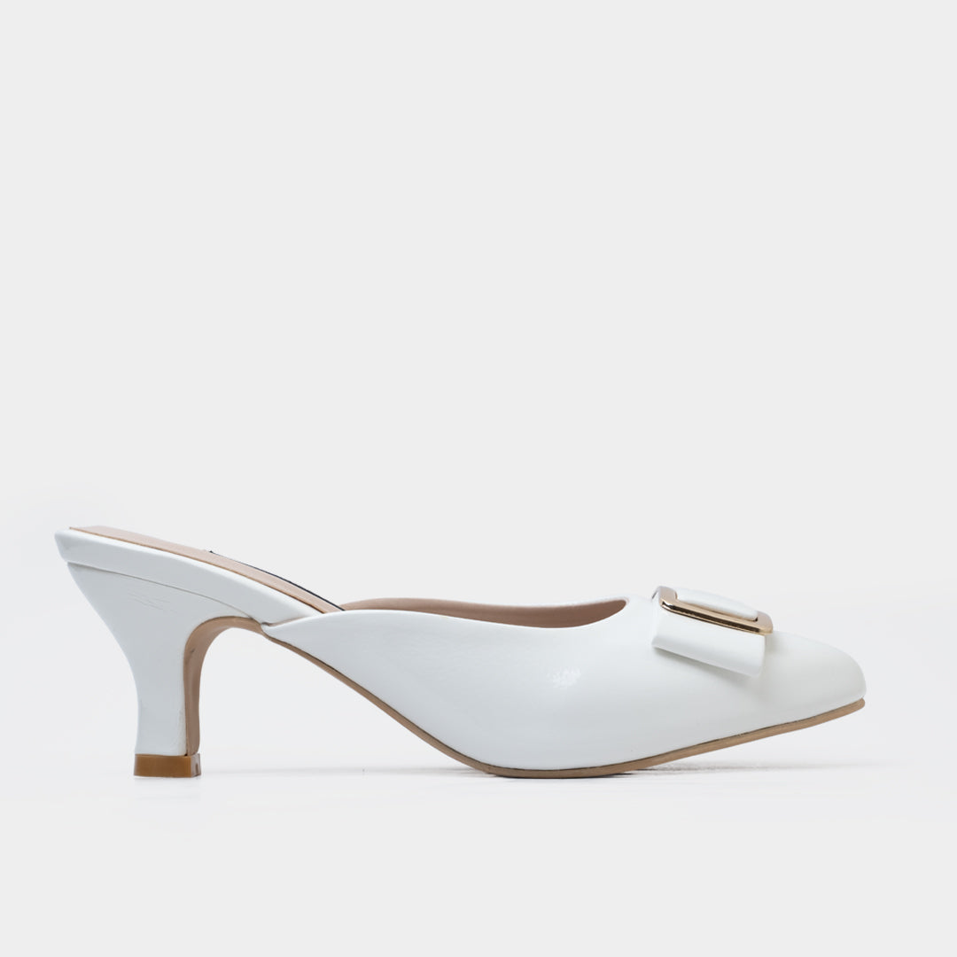 Morgan Mules (White) – Zanea Shoes