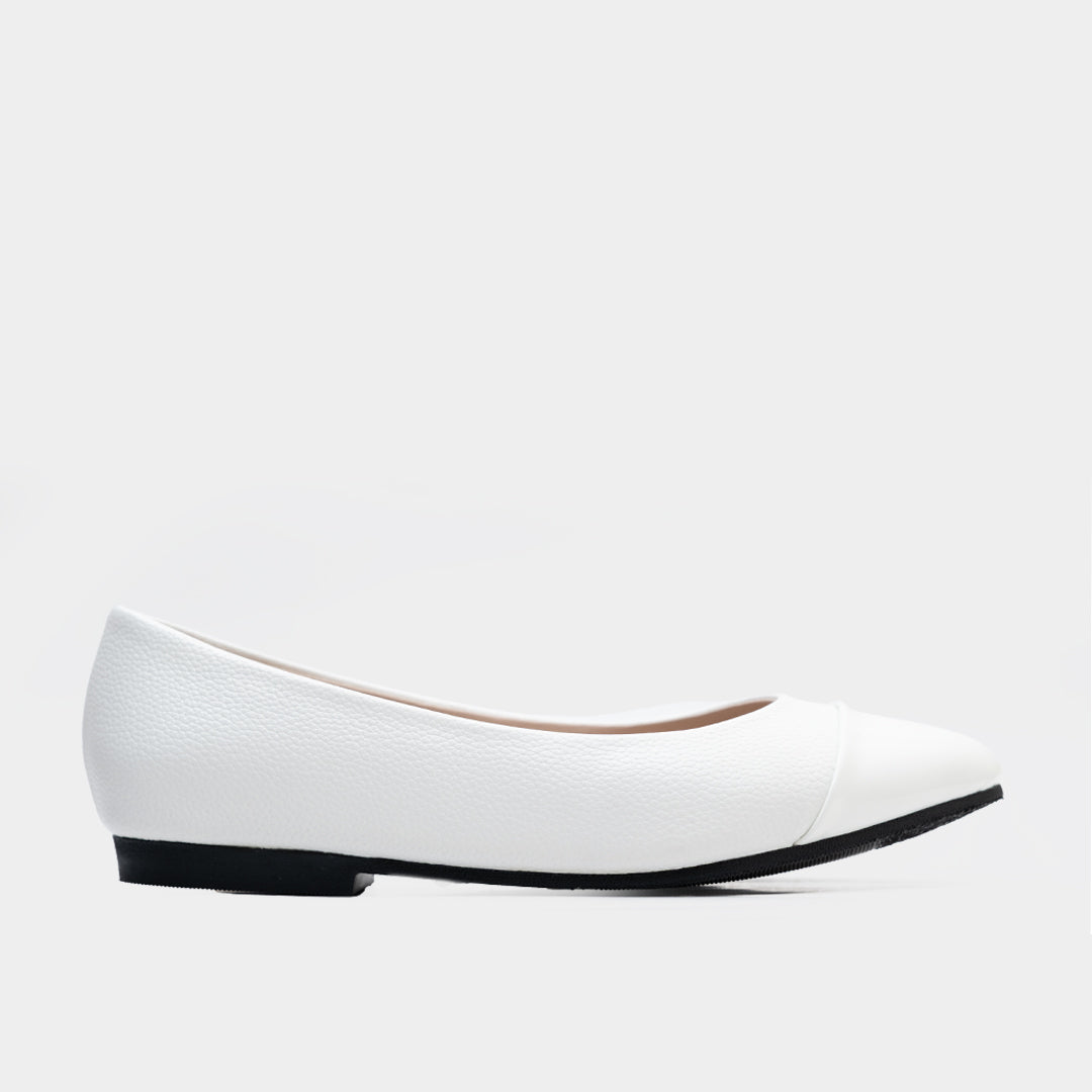 Lennon Flats (White) – Zanea Shoes